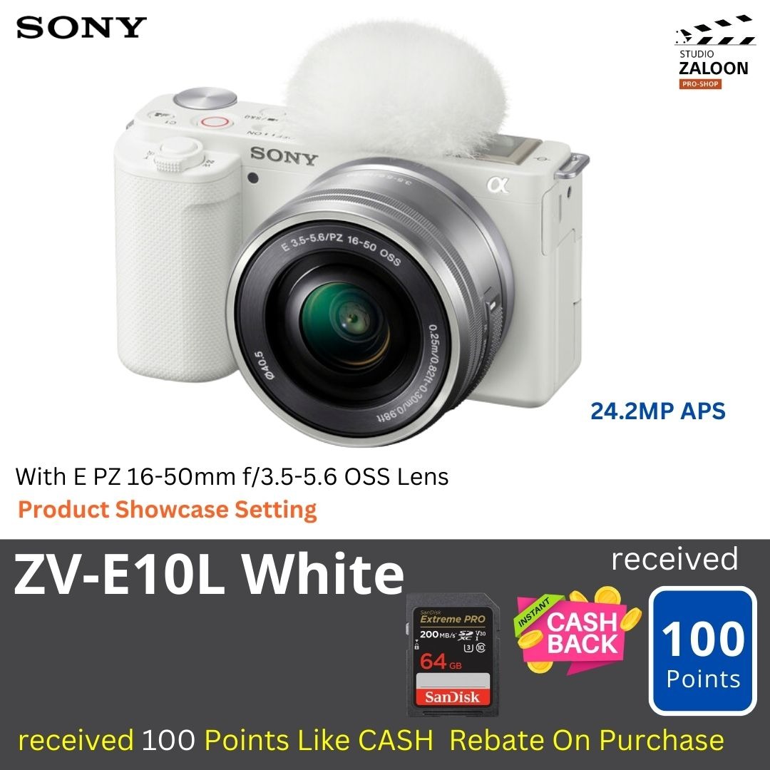 Sony ZV-E10 Mirrorless Camera with 16-50mm Lens (White) ZVE10 KIT ...
