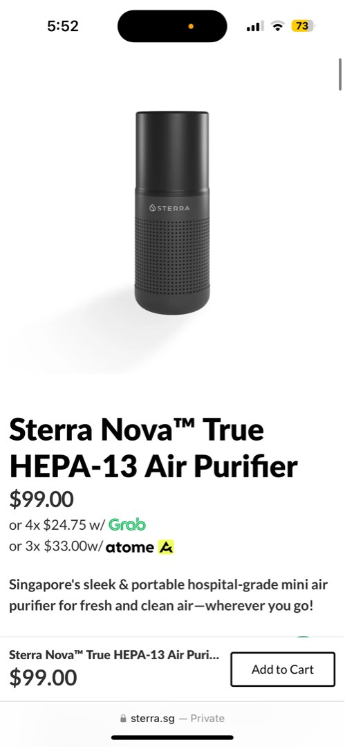 Sterra Nova Purifier, TV & Home Appliances, Air Purifiers & Dehumidifiers on Carousell
