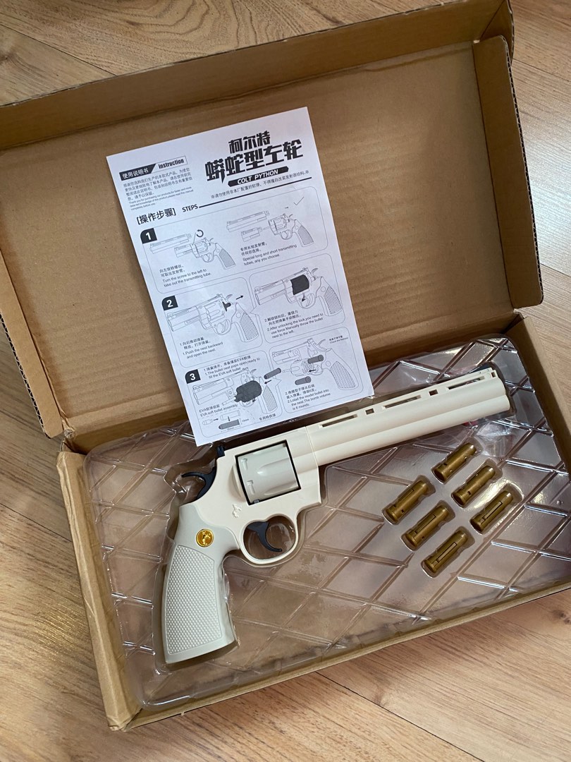 Toy Plastic Revolver Colt Python in White, Hobbies & Toys, Toys & Games ...