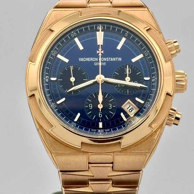 Vacheron Constatin Overseas Chronograph RoseGold Blue Dial 5520v/210r ...