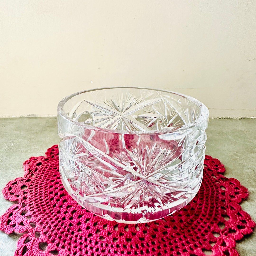 Vintage 24% Lead Crystal Bowl, Furniture & Home Living, Kitchenware ...