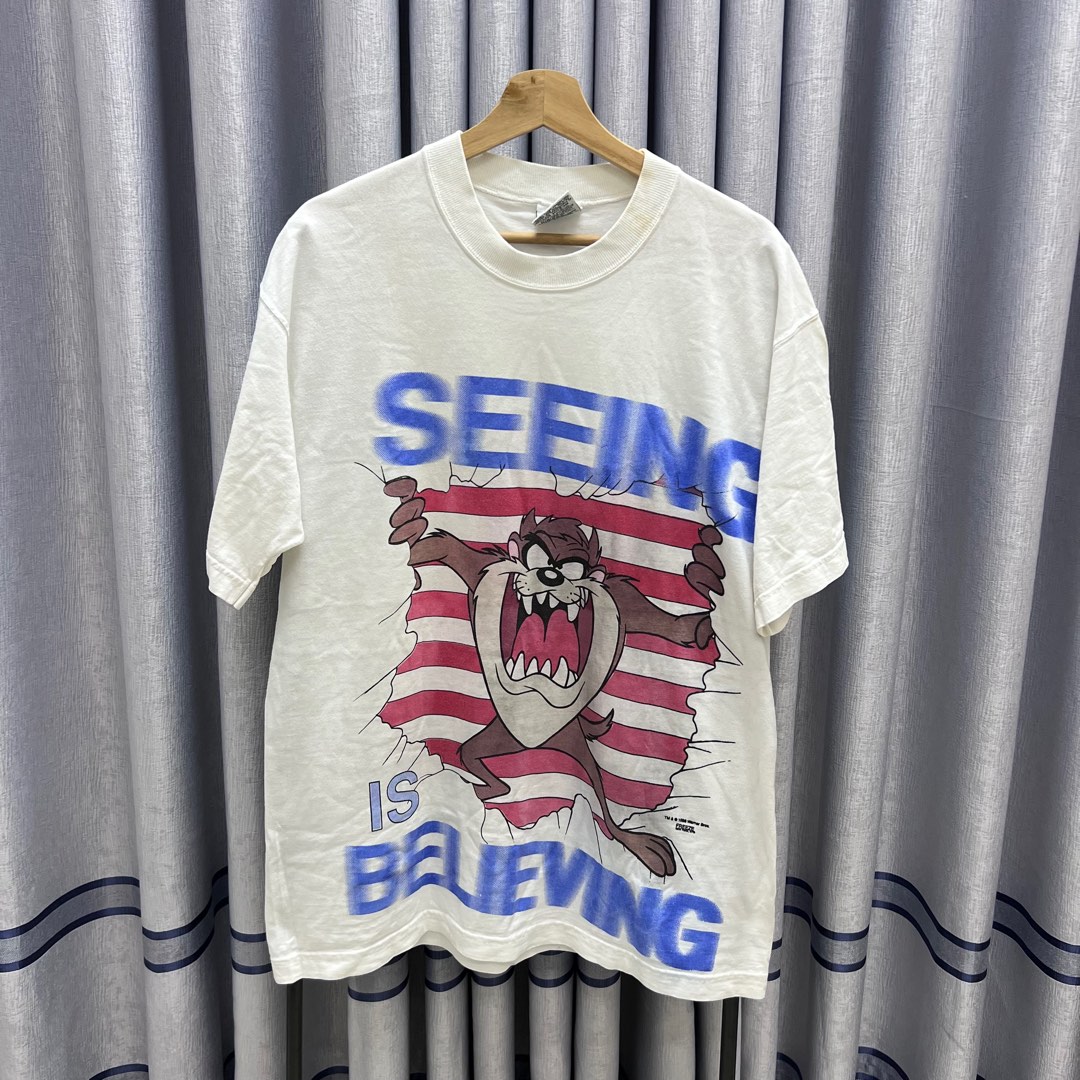 Vintage 90s Taz mania Devil Looney tune Kartun Oversize Tshirt, Men's ...
