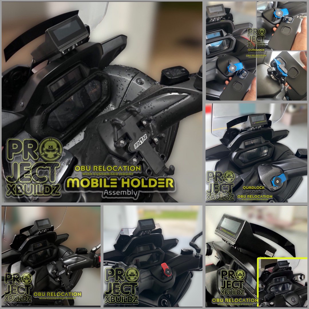 Yamaha Xmax V2/Tech Mech - Obu Relocation - Handphone Holder - Quadlock ...