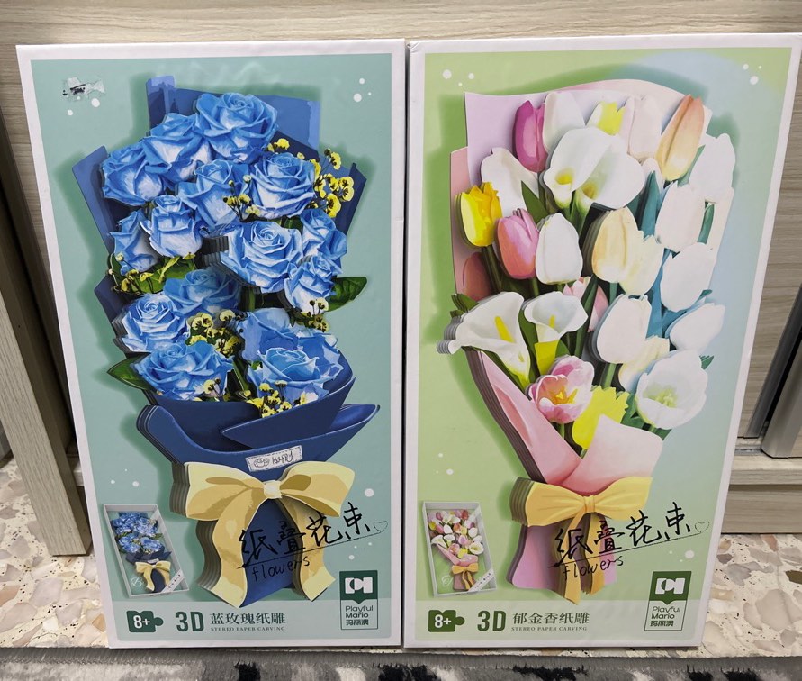 3D Paper Fold The Bouquet, Hobbies & Toys, Stationery & Craft, Flowers ...