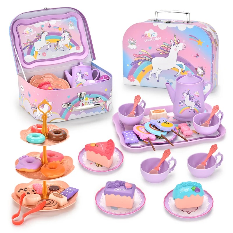 44pcs/Set Tea Party Set, Fake Plastic Teapot Set, Role Play Toys ...