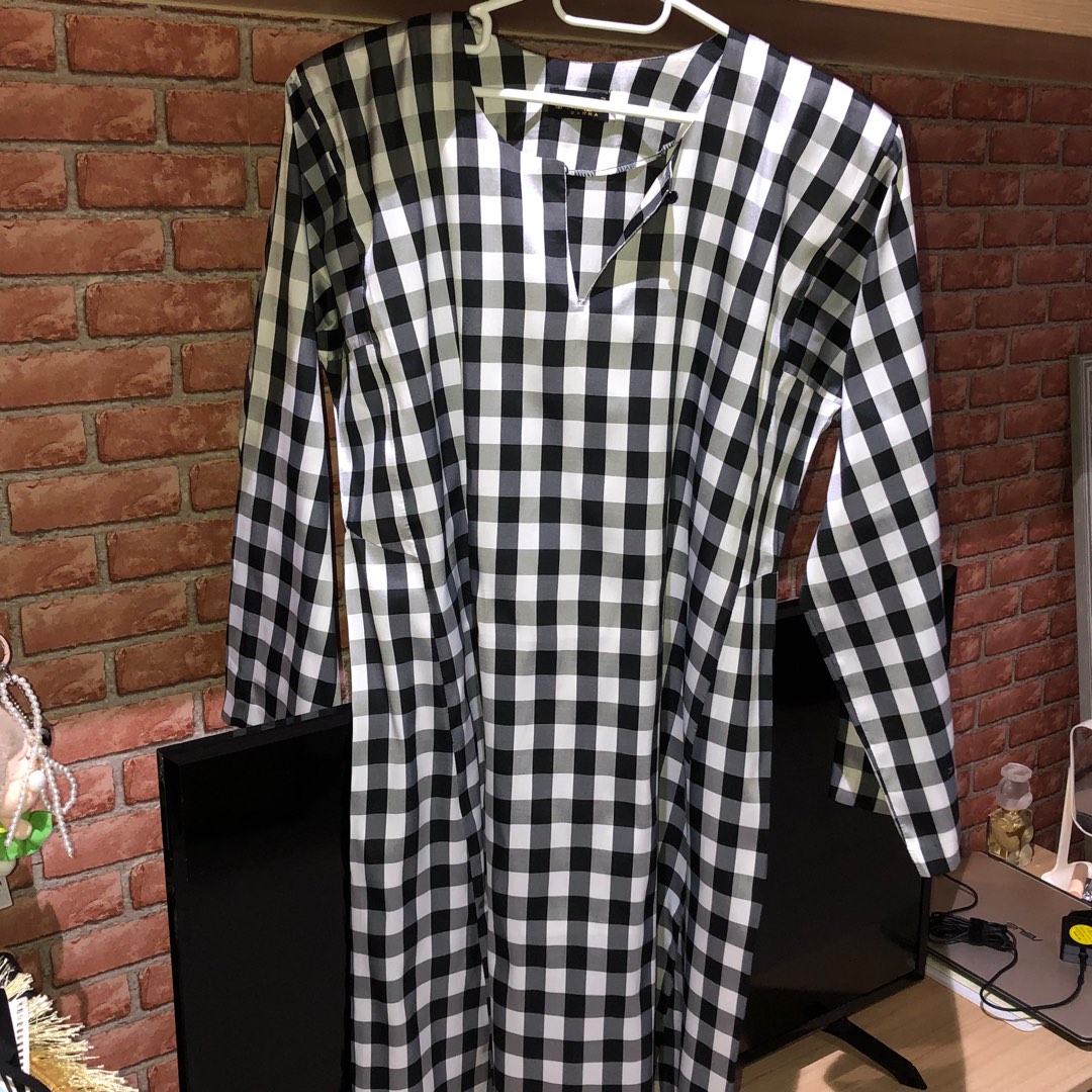 AALIA DONNA black and white checkered pattern BAJU KURUNG, Women's ...