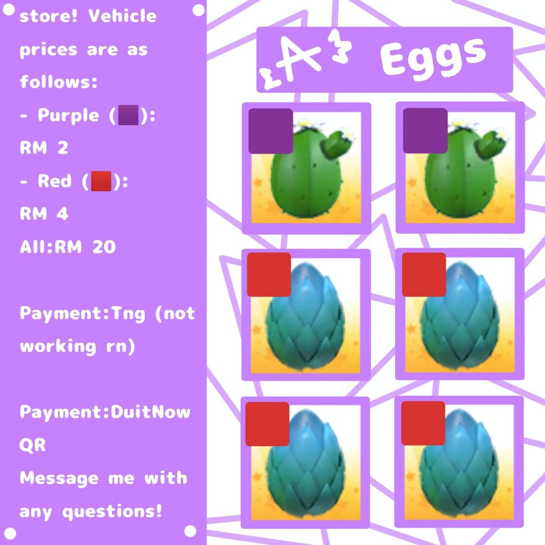 Adopt me eggs roblox, Video Gaming, Gaming Accessories, In-Game ...