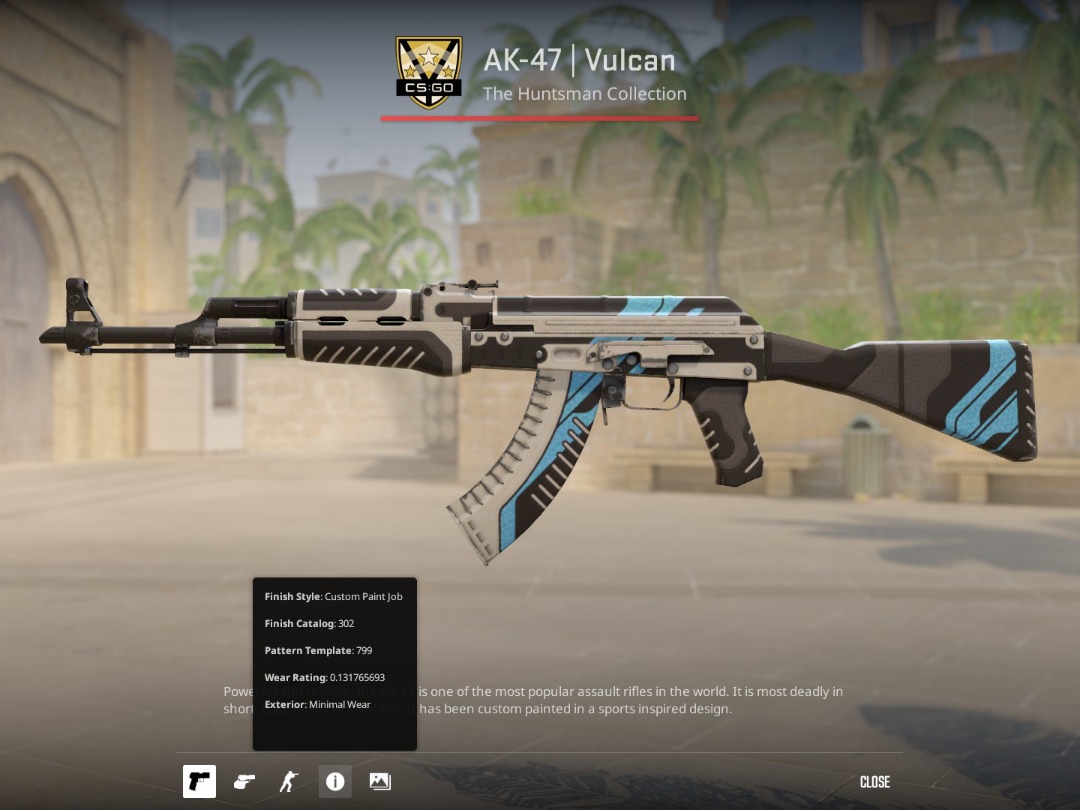 CSGO/CS2 AK-47 Vulcan Minimal Wear, Video Gaming, Gaming Accessories, In-Game Products on Carousell