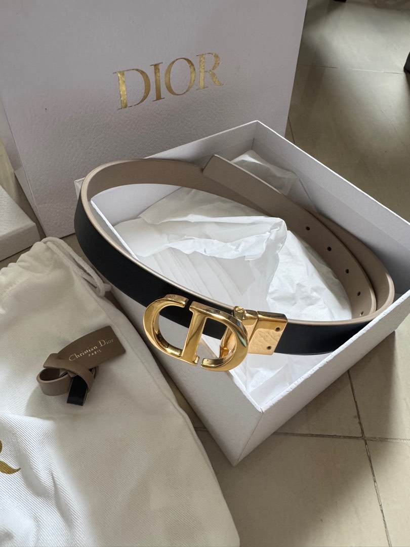 [FULL SET RECEIPT BOX] Christian Dior 30 Montaigne Reversible Belt (80CM), Women's Fashion ...