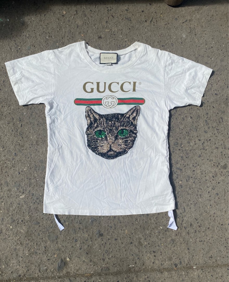 Gucci Mystic Cat Logo (Authentic), Luxury, Apparel on Carousell
