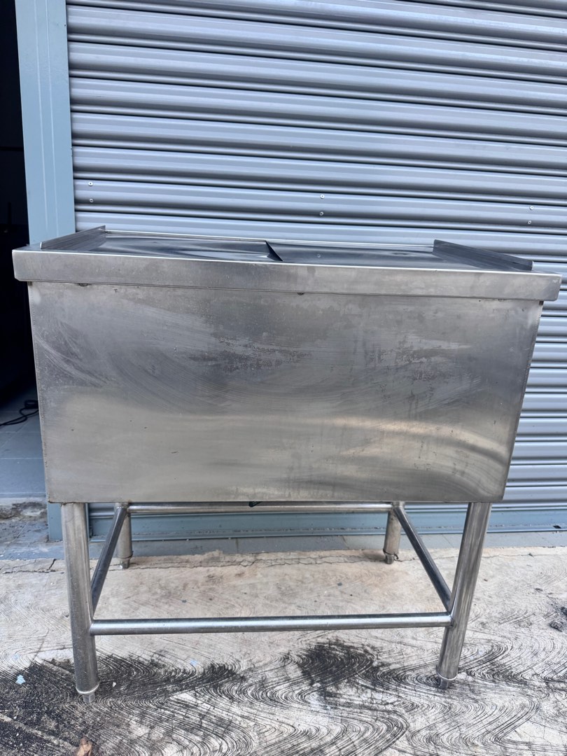 Ice Box Storage Stainless Steel Drop-In Ice Bin With Stand, Furniture ...