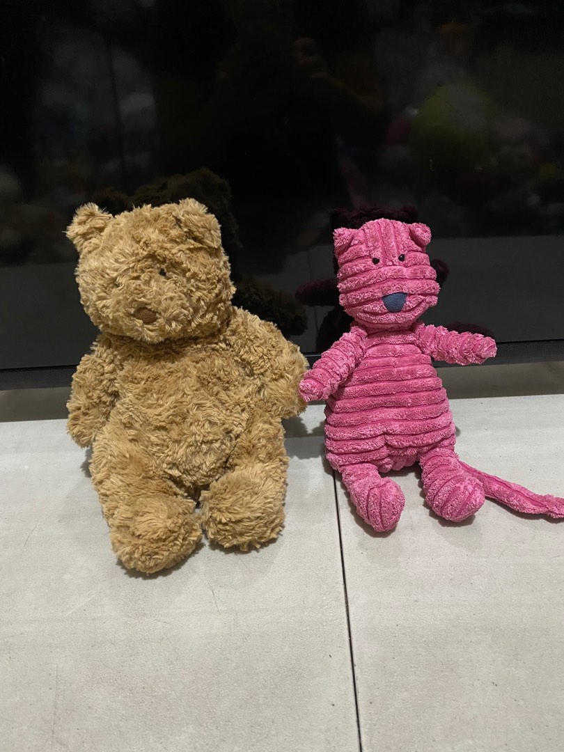 Jellycat Medium Bartholomew Bear and Cordy Roy Pink Cat Bundle, Hobbies ...