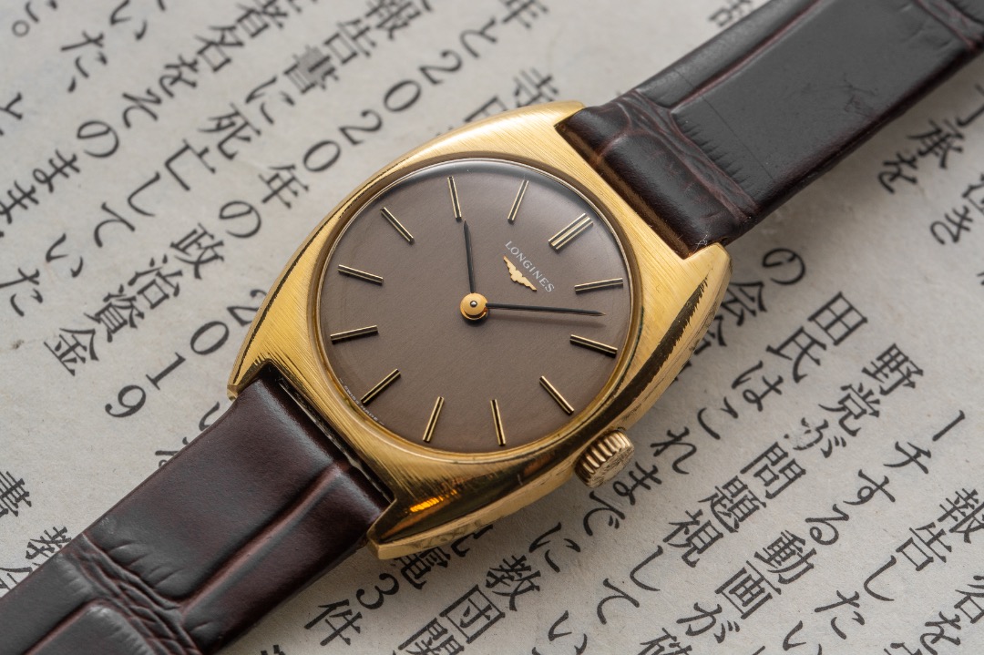 Longines C-Shape case Brown dial Gold Ladies Ref. 4019-3 (Cal. 5601 ...