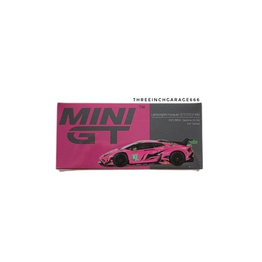 Mini GT 1/64 #772 Lamborghini Huracan Evo2 GT3 #83 Iron Dames 2023 IMSA ...