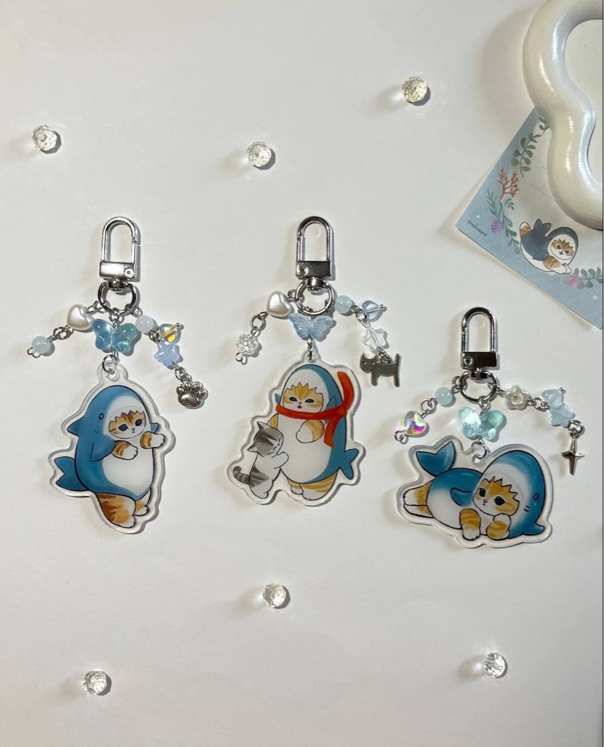 Mofusand shark acrylic keychains, Hobbies & Toys, Stationery & Craft ...