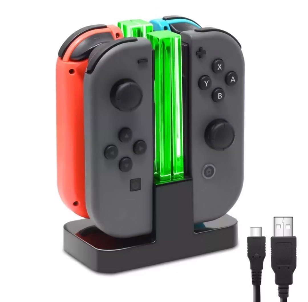 Nintendo Switch 4 Controller LED Charging Dock, Video Gaming, Gaming ...