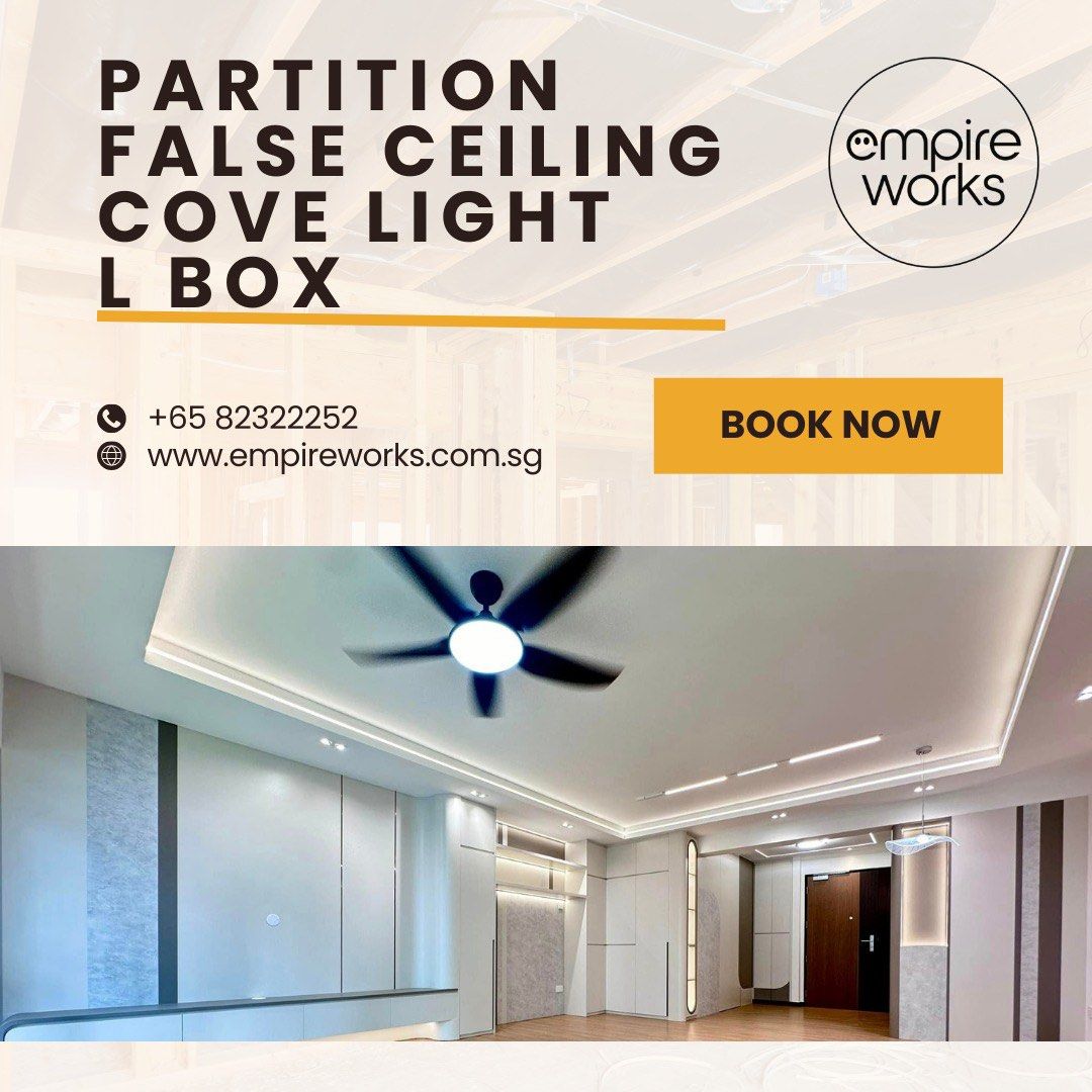 Partition Drywall Cove Light L box False Ceiling, Home Services ...