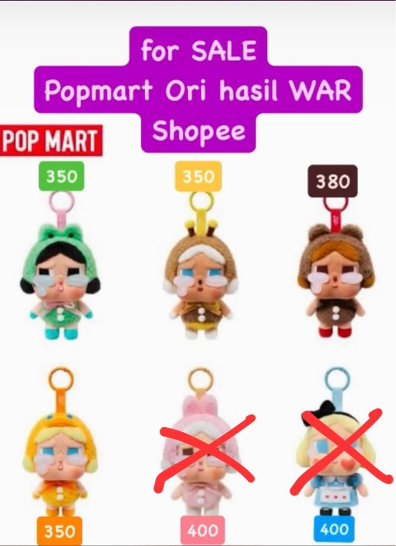 Dijual HARGA TOKO aja @299k (Frog/Bee/Duck) POPMART Cry Baby crying ...