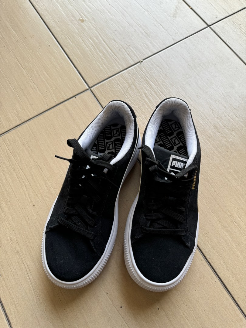 PUMA Suede Mayu Black White, Women's Fashion, Footwear, Sneakers on ...