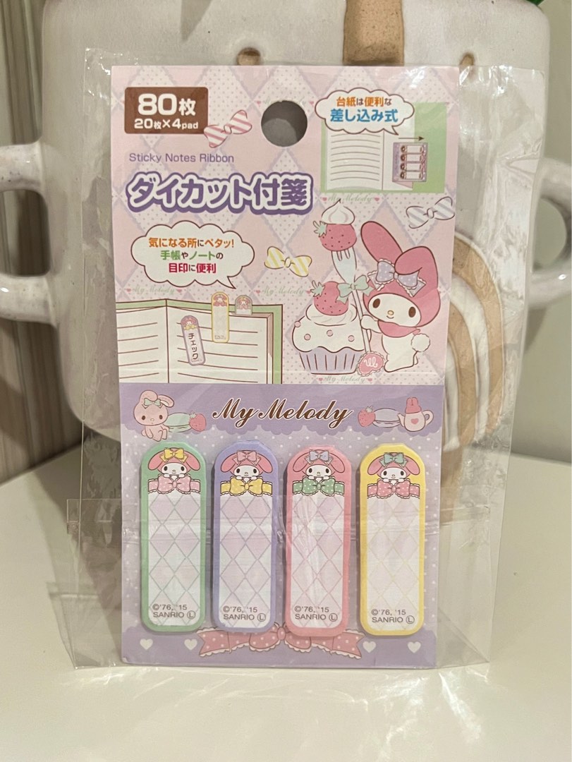 Sanrio My Melody Ribbon Bookmark Sticky Notes, Hobbies & Toys ...