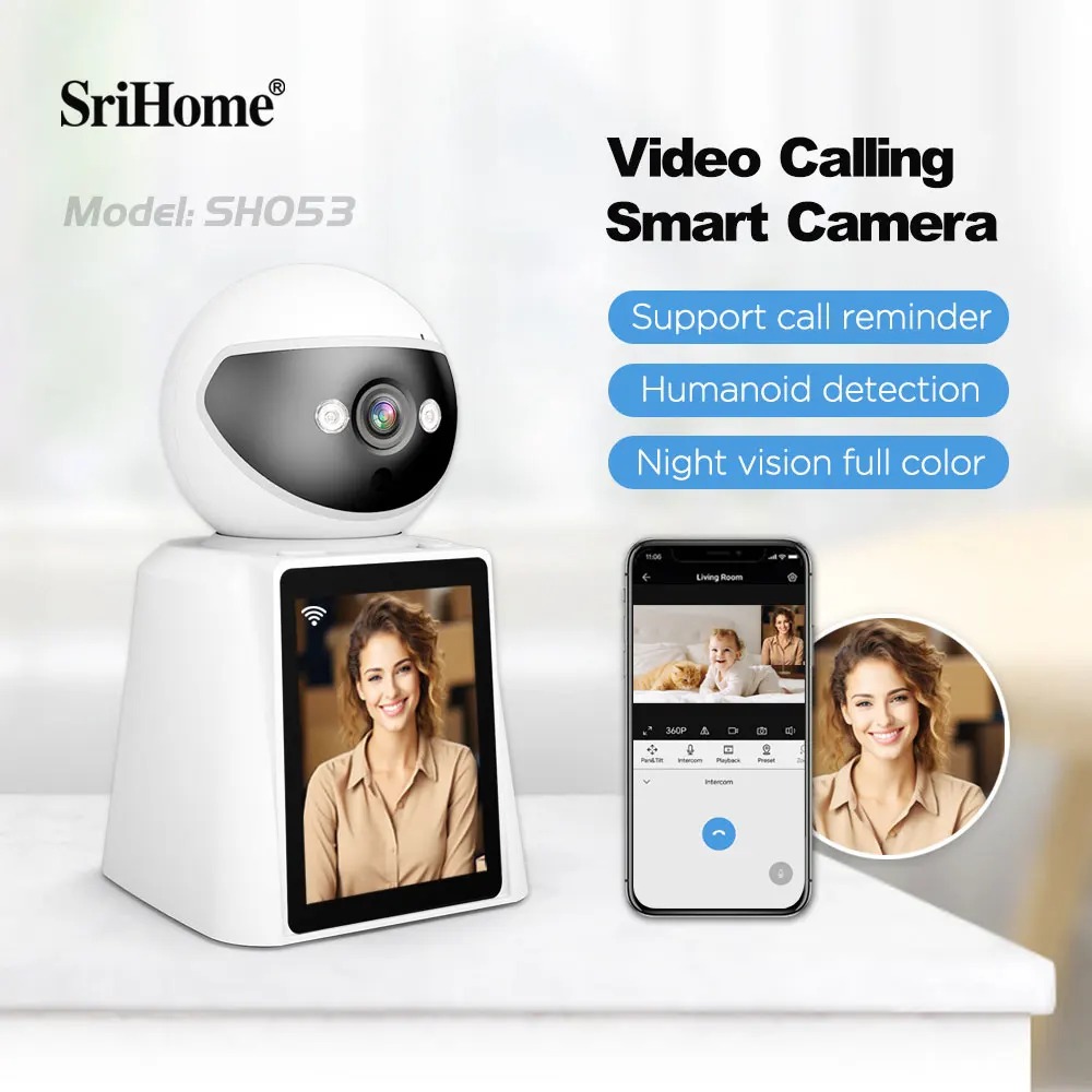 Srihome IP WiFi Camera Surveillance Security Baby Monitor With Screen ...