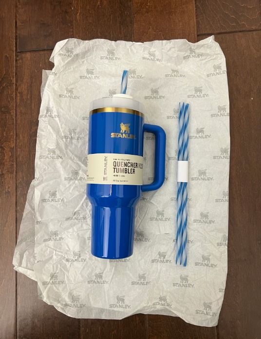 stanley arctic twist blue quencher h2.0 flowstate tumbler cup 40 oz ...