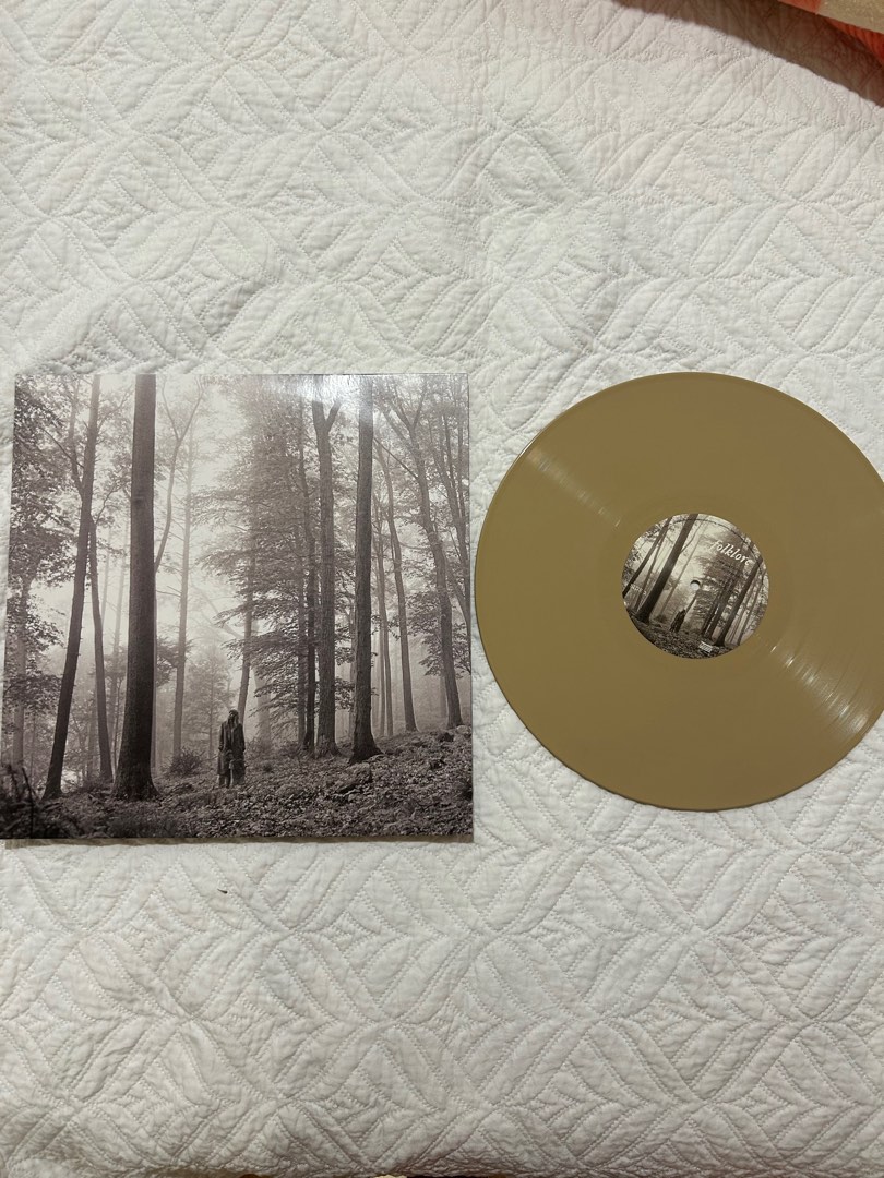 Taylor Swift - Folklore Vinyl record TAN color, Hobbies & Toys, Music ...