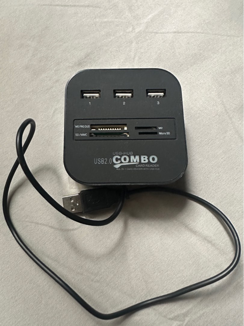 USB 2.0 All In One Multi Card Reader With 3 Ports For MMC / M2 / MS/SD ...