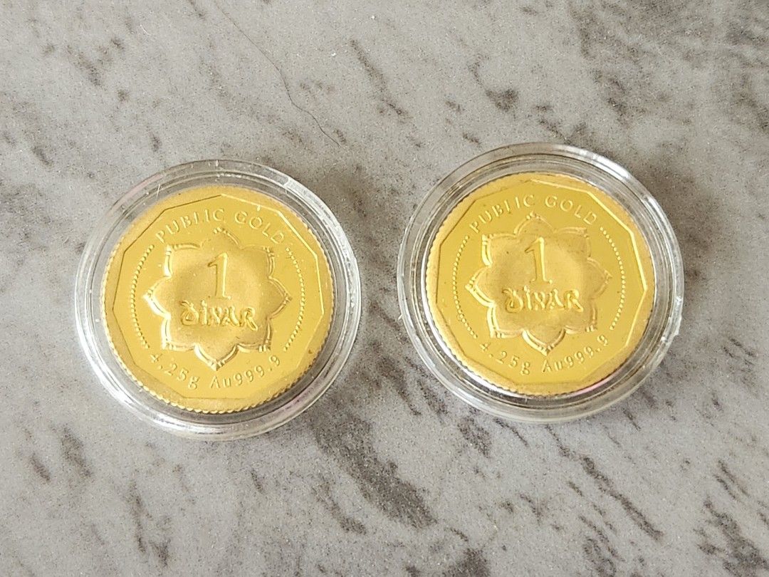 2 x PublicGold 1 Dinar (4.25 gram 999,9 gold) Coin, Hobbies & Toys ...