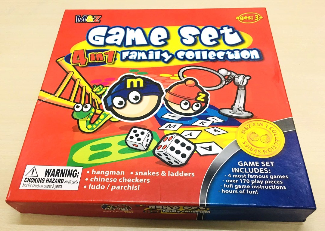 4 in 1 Family Connection Game Set (Big Board Game), Hobbies & Toys ...