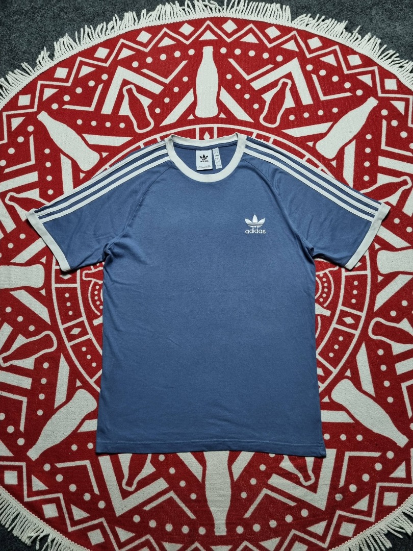 Adidas Ringer tee trefoil kaos lengan pendek logo bordir, Fesyen Pria ...