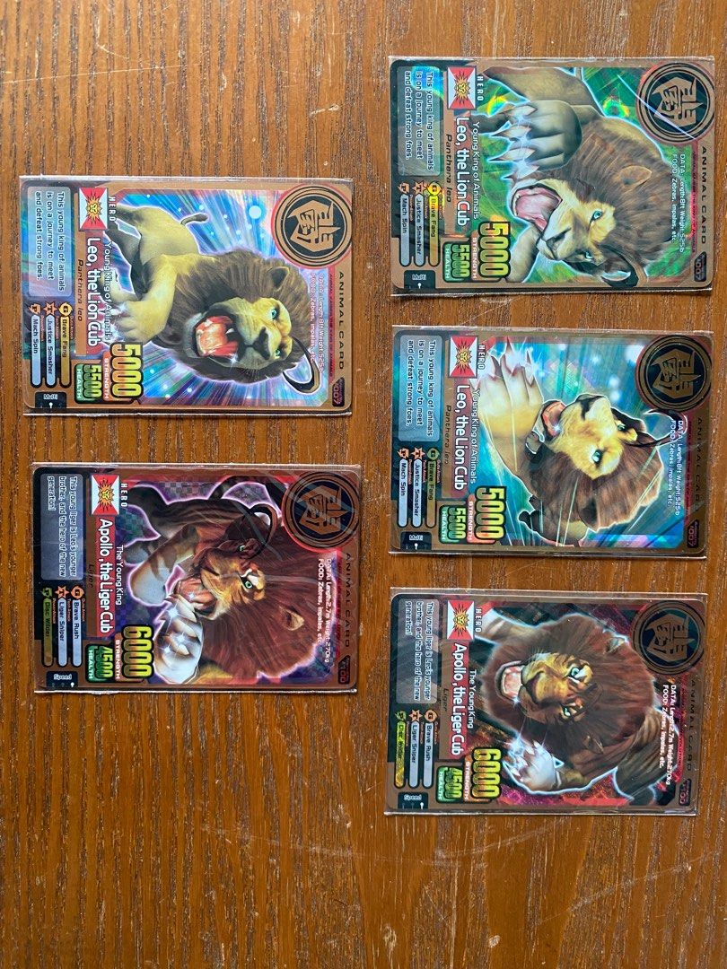 Animal Kaiser Cards - Leo, the Lion Cub and Apollo, the Liger Cub (set ...