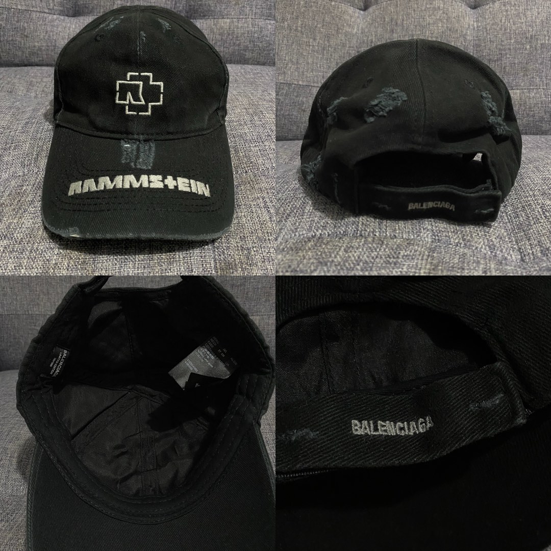 BALENCIAGA LIMITED EDITION RAMMSTEIN EMBROIDERY CAP (Black), Men's ...