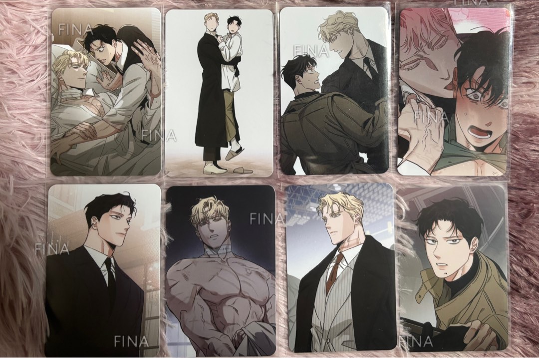 [BL Manhwa Merch] Roses and Champagne x Team Lezhin Photocard, Hobbies ...