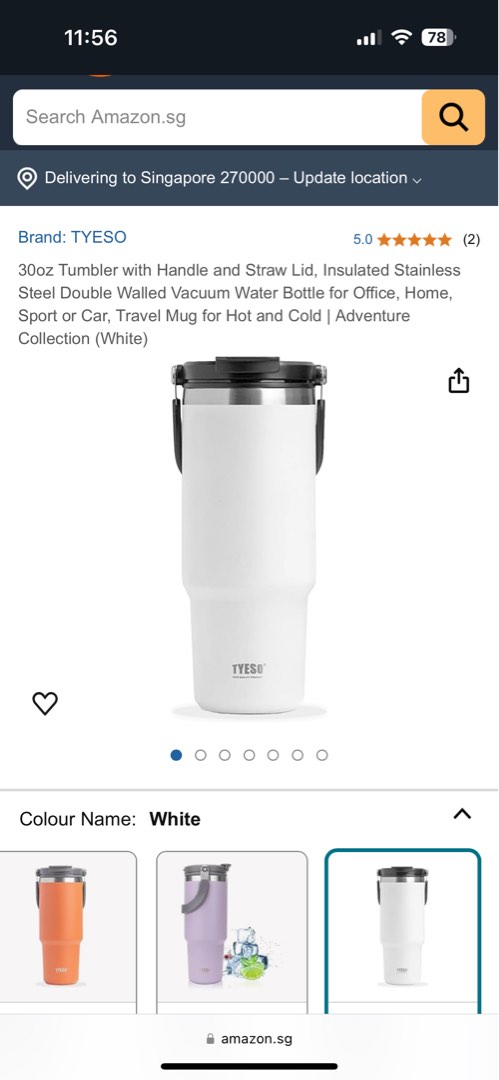 BRAND NEW tyeso vacuum insulated tumbler 20oz, Furniture & Home Living ...