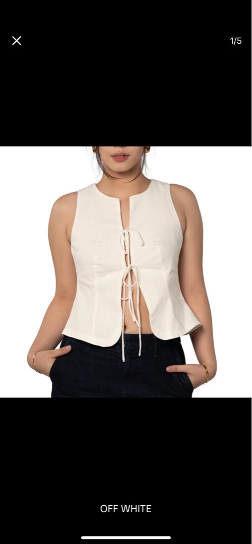 BSCO VERINA SELF TIE LINEN TOP, Women's Fashion, Tops, Sleeveless on ...