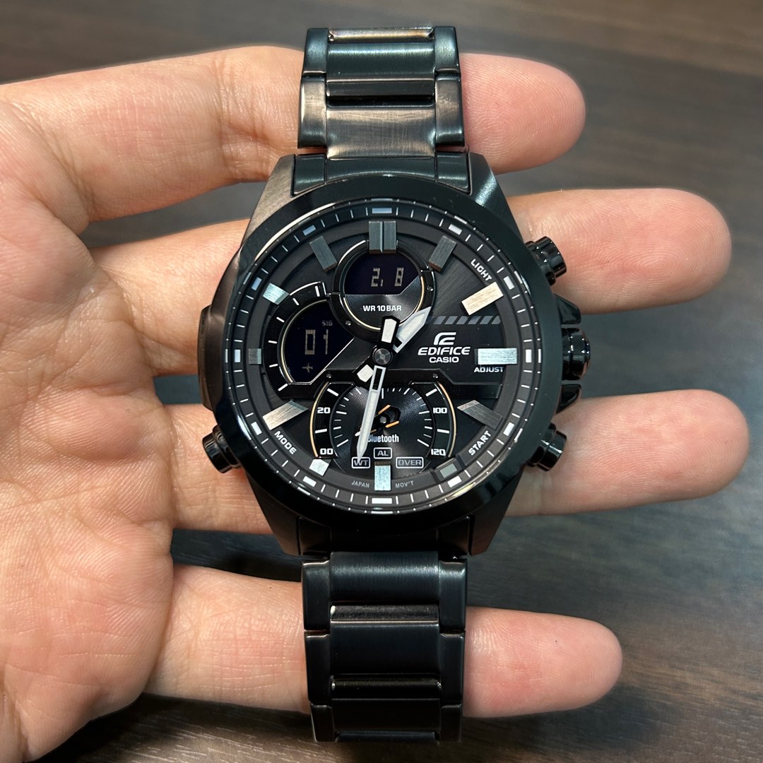 Casio Edifice ECB-30DC-1A Bluetooth Black Men Watch, Men's Fashion ...