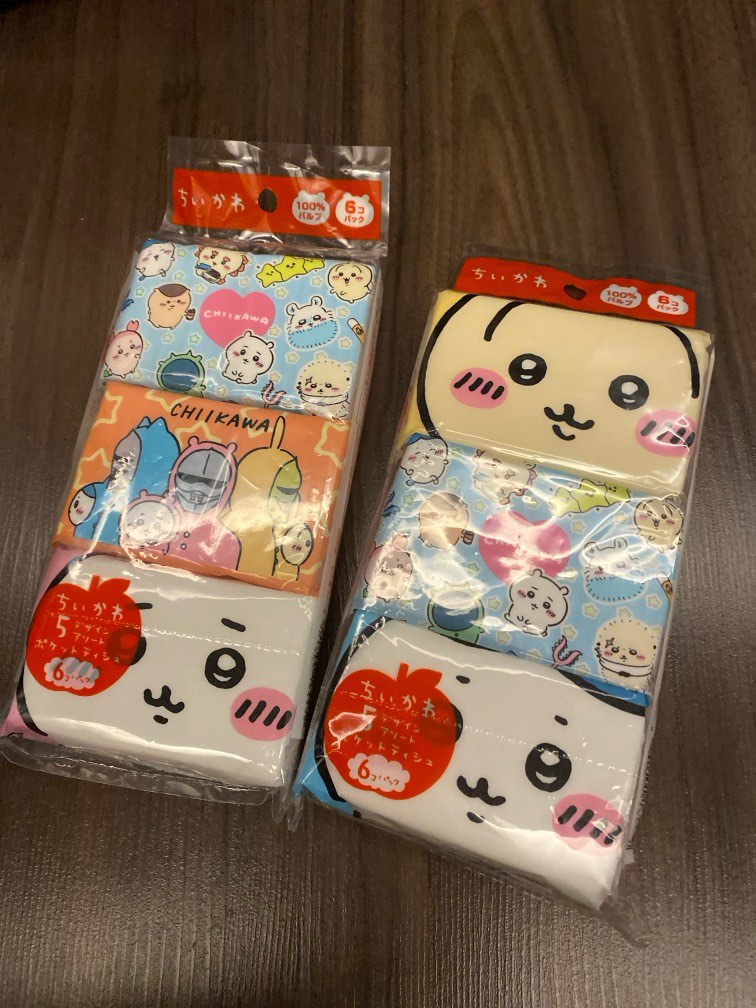 Chiikawa pocket tissue 6pcs, Furniture & Home Living, Home Improvement ...