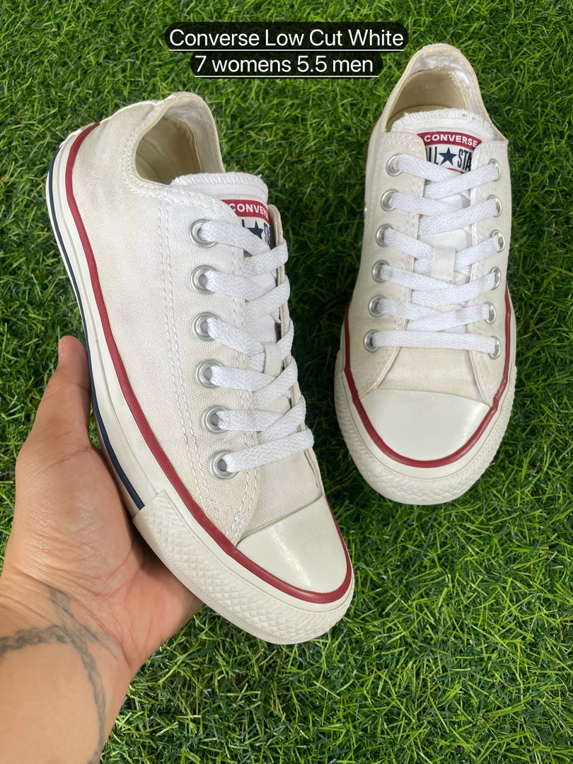Converse low cut White, Women's Fashion, Footwear, Sneakers on Carousell