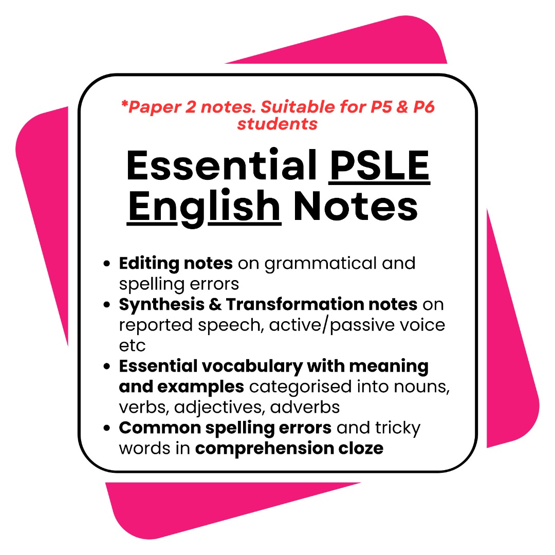 ESSENTIAL PSLE ENGLISH PAPER 2 SOFTCOPY NOTES, Hobbies & Toys, Books ...
