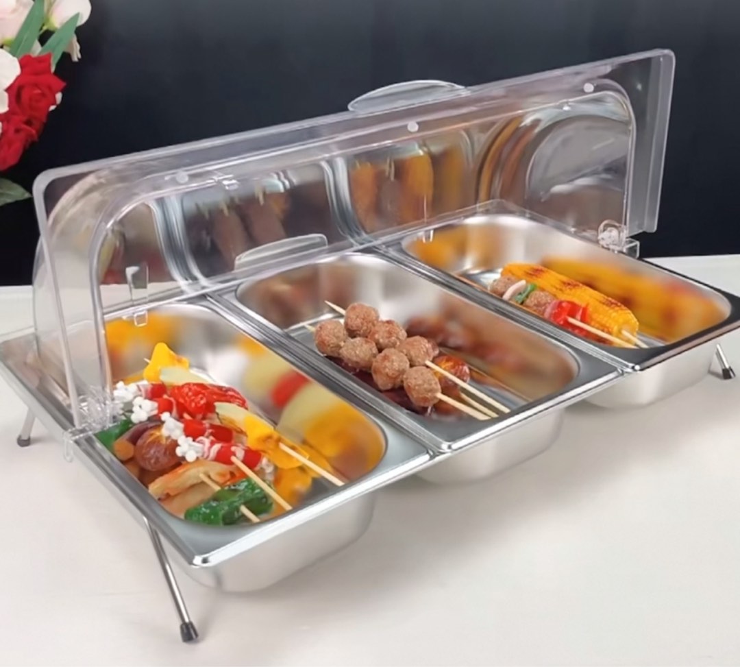 Fruits Condiments Snacks Buffet Tray with Cover & Stand, Furniture ...
