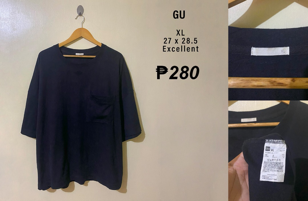 GU Oversized Pocket Shirt, Men's Fashion, Tops & Sets, Tshirts & Polo Shirts on Carousell