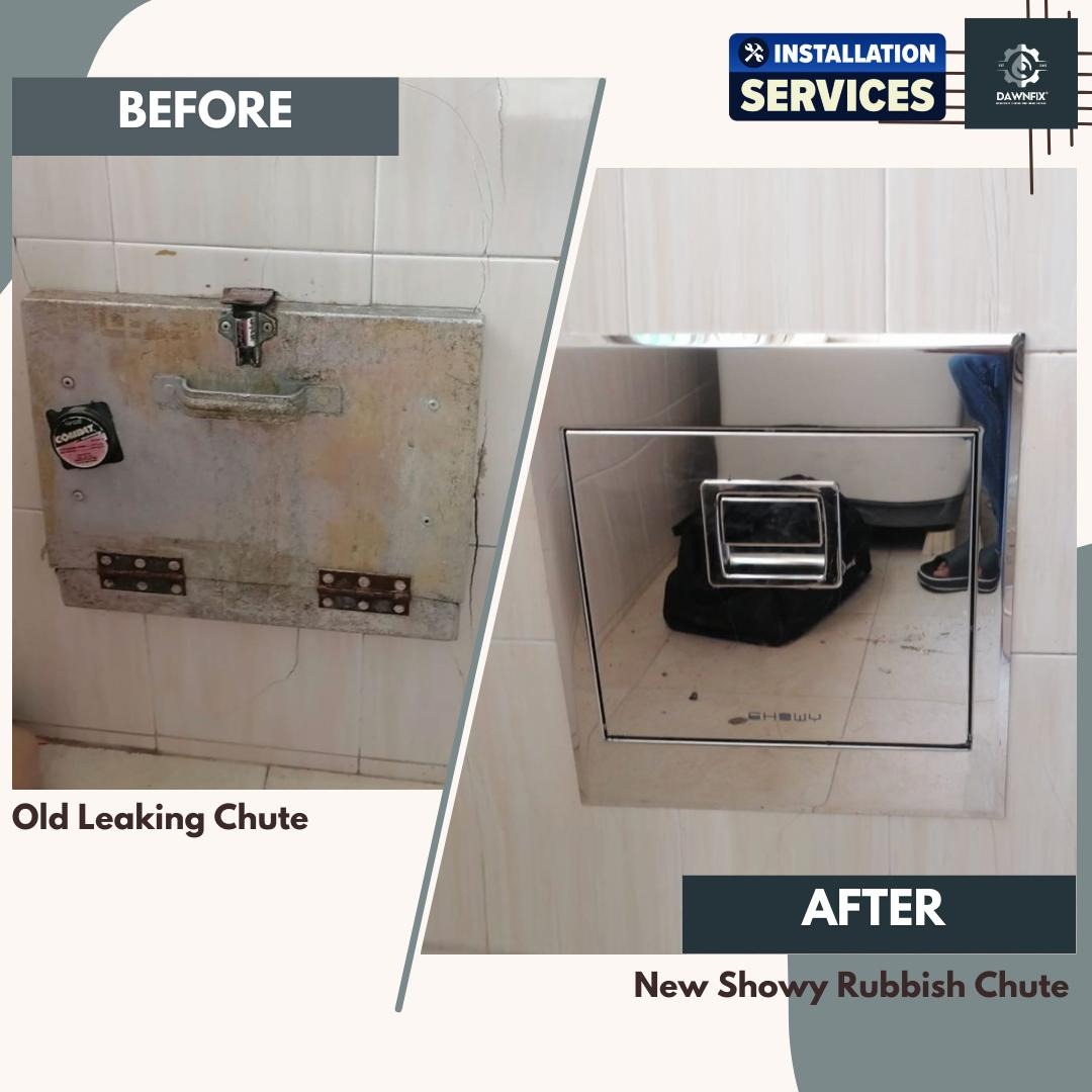 HDB Stainless Steel Rubbish Chute Bin, Furniture & Home Living ...