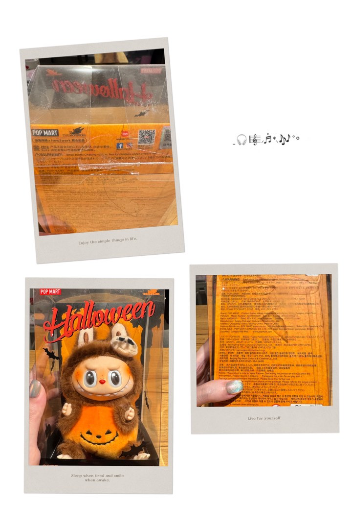 Labubu Popmart Sitting Pumpkin Plush Pendant, Hobbies & Toys, Toys ...