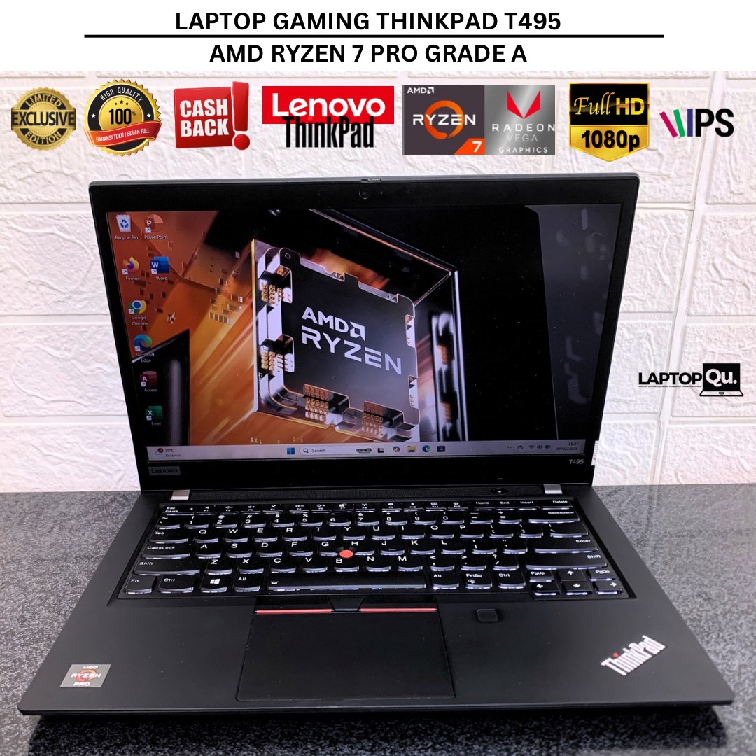 LAPTOP GAMING THINKPAD T495 AMD RYZEN 7 PRO 3700U RAM 16GB/SSD 512GB ...