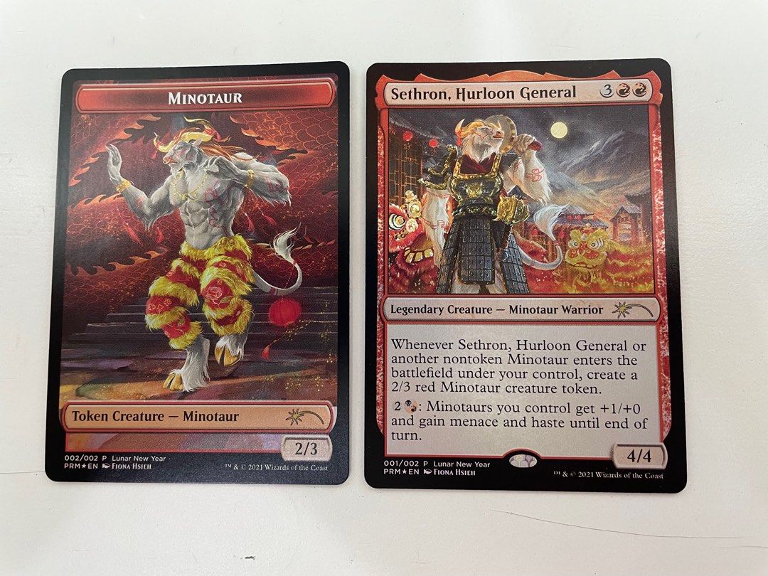 Magic the gathering foil Sethron, Hurloon General and Minotaur foil ...