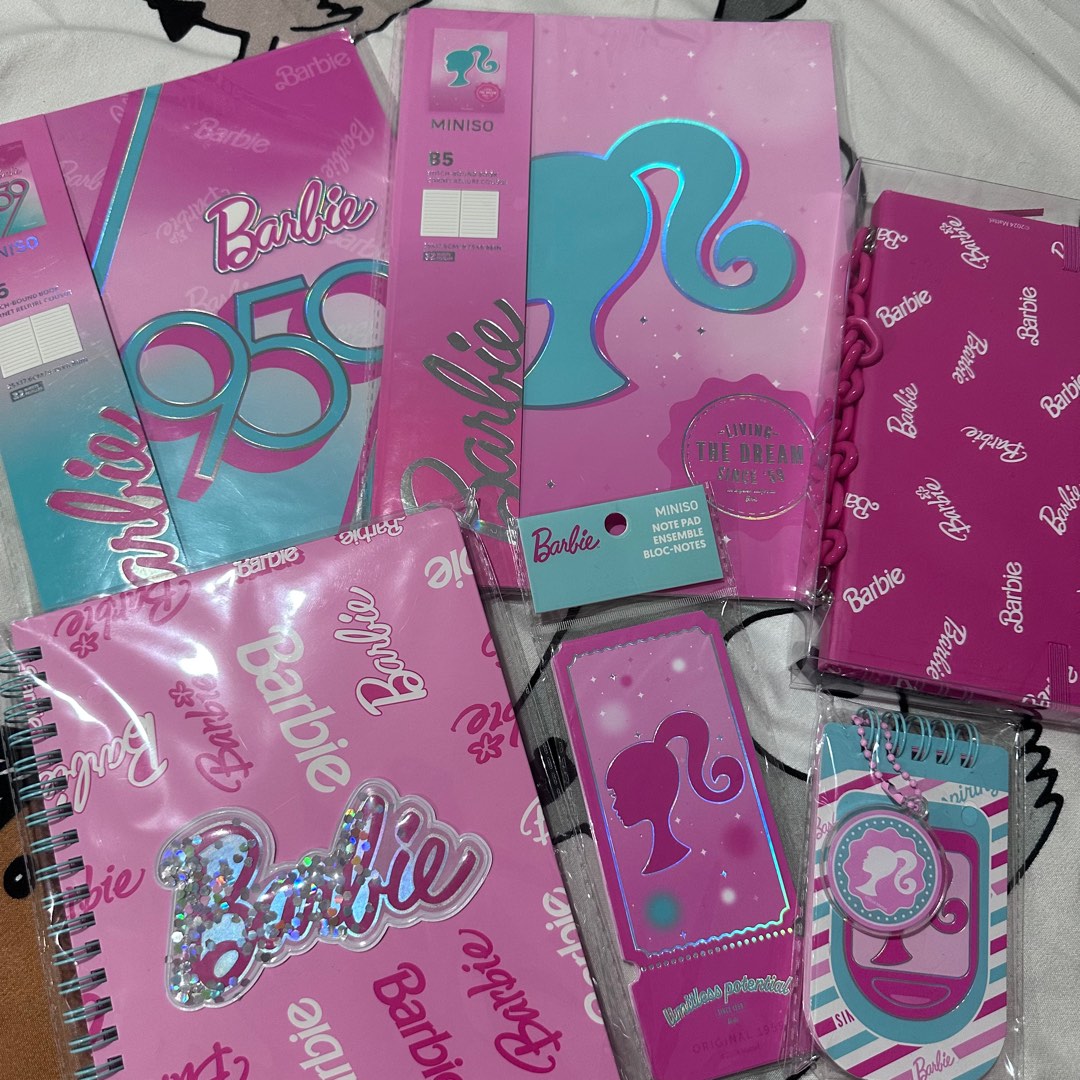 Miniso Barbie Notebooks and notepad bundle only, Hobbies & Toys ...