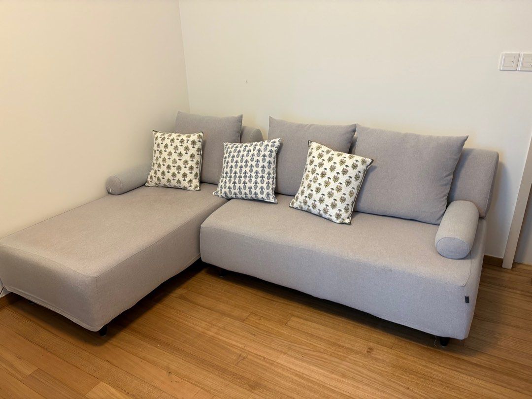 Modular L-shaped sofa with removable back and arm rest, Furniture ...