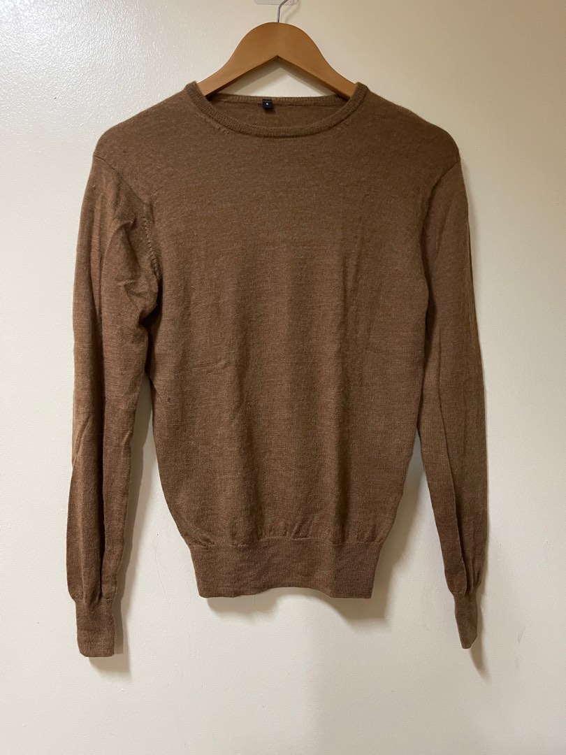 MUJI Brown Wool Sweater, Women's Fashion, Tops, Longsleeves on Carousell