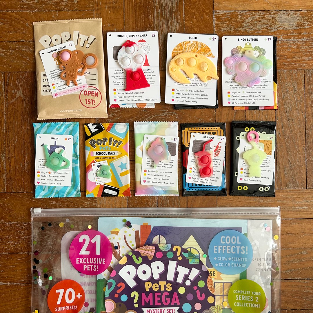 Pop It Pets: Mega Mystery Set Series 2 Trinket Keychains, Hobbies ...